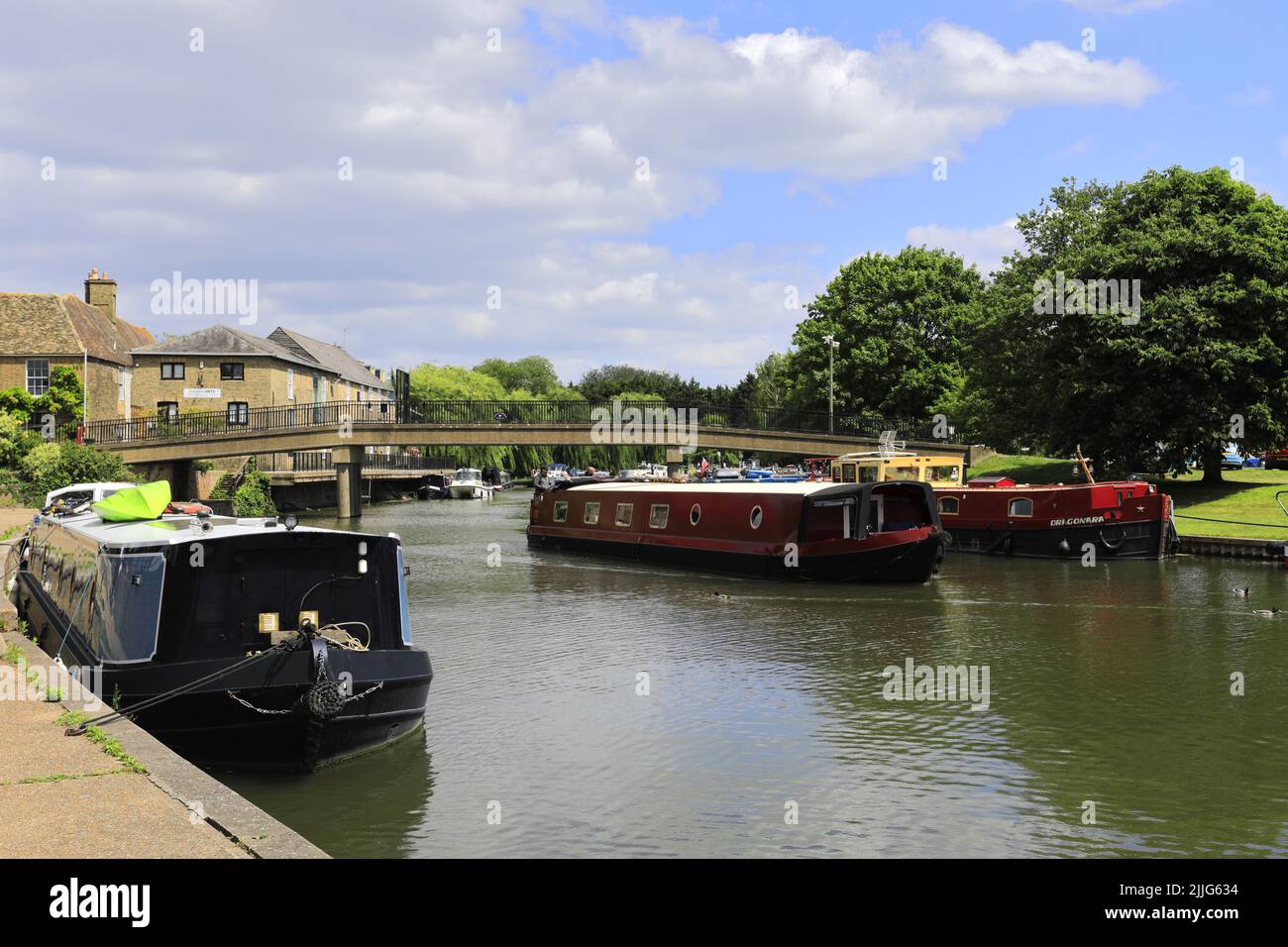 The river Great Ouse embankment, Ely City, Cambridgeshire, England, UK ...