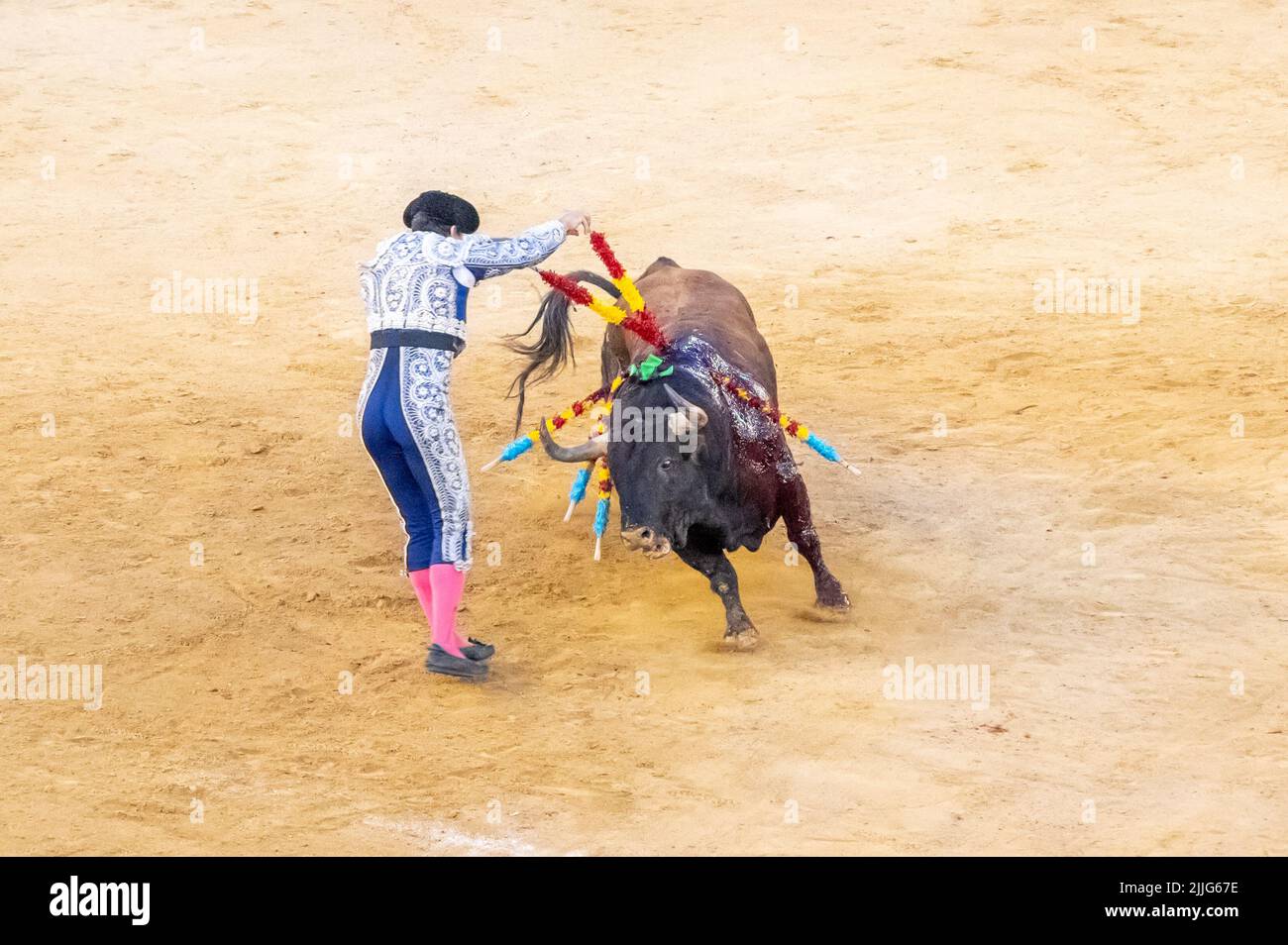Valencia, Spain - July 16, 2022: Bullfight during the Summer festival ...