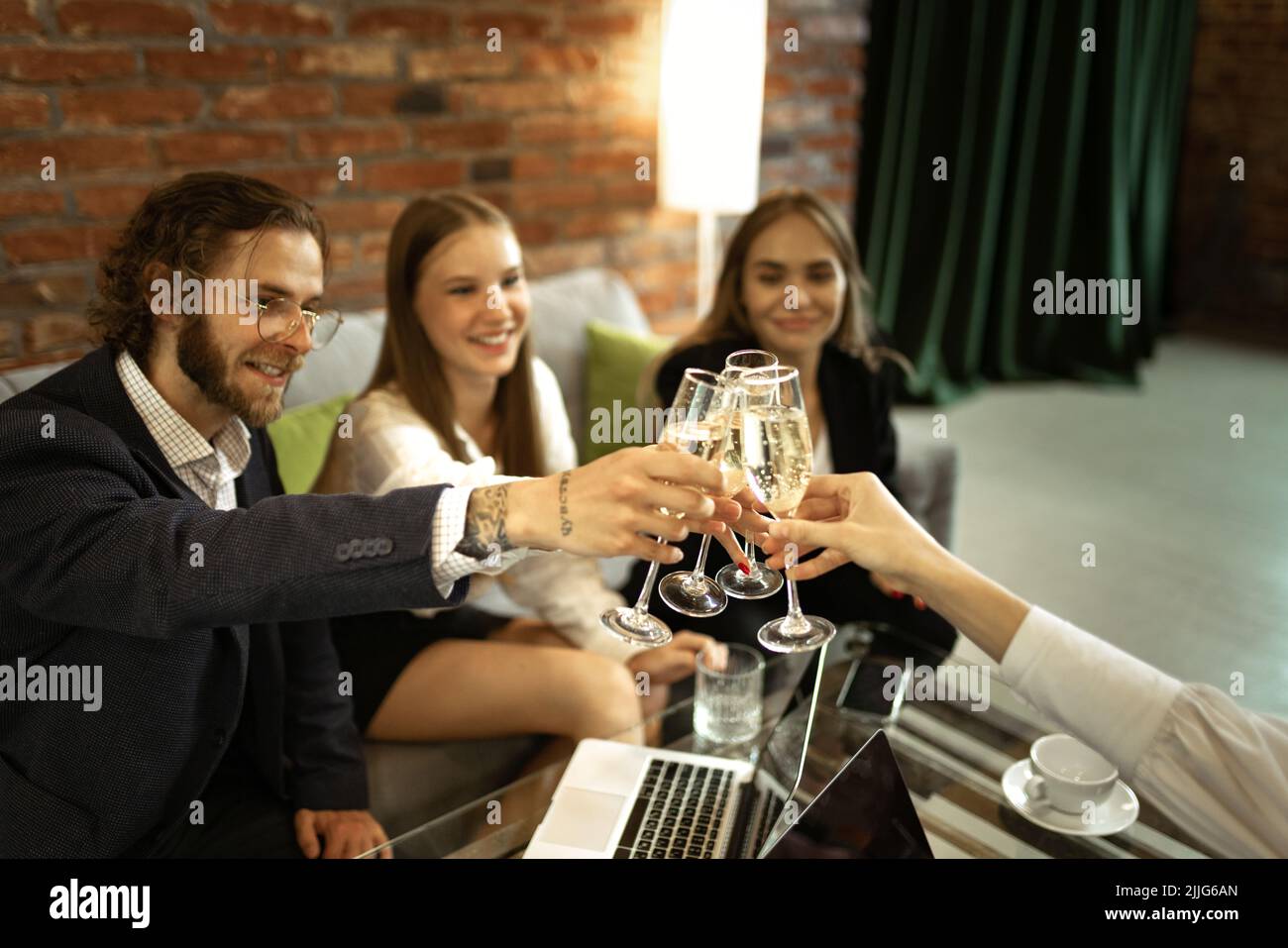 Young people, students celebrating successful passing of exams and ...