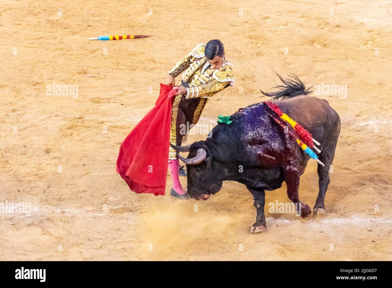Valencia, Spain - July 16, 2022: Bullfight during the Summer festival ...