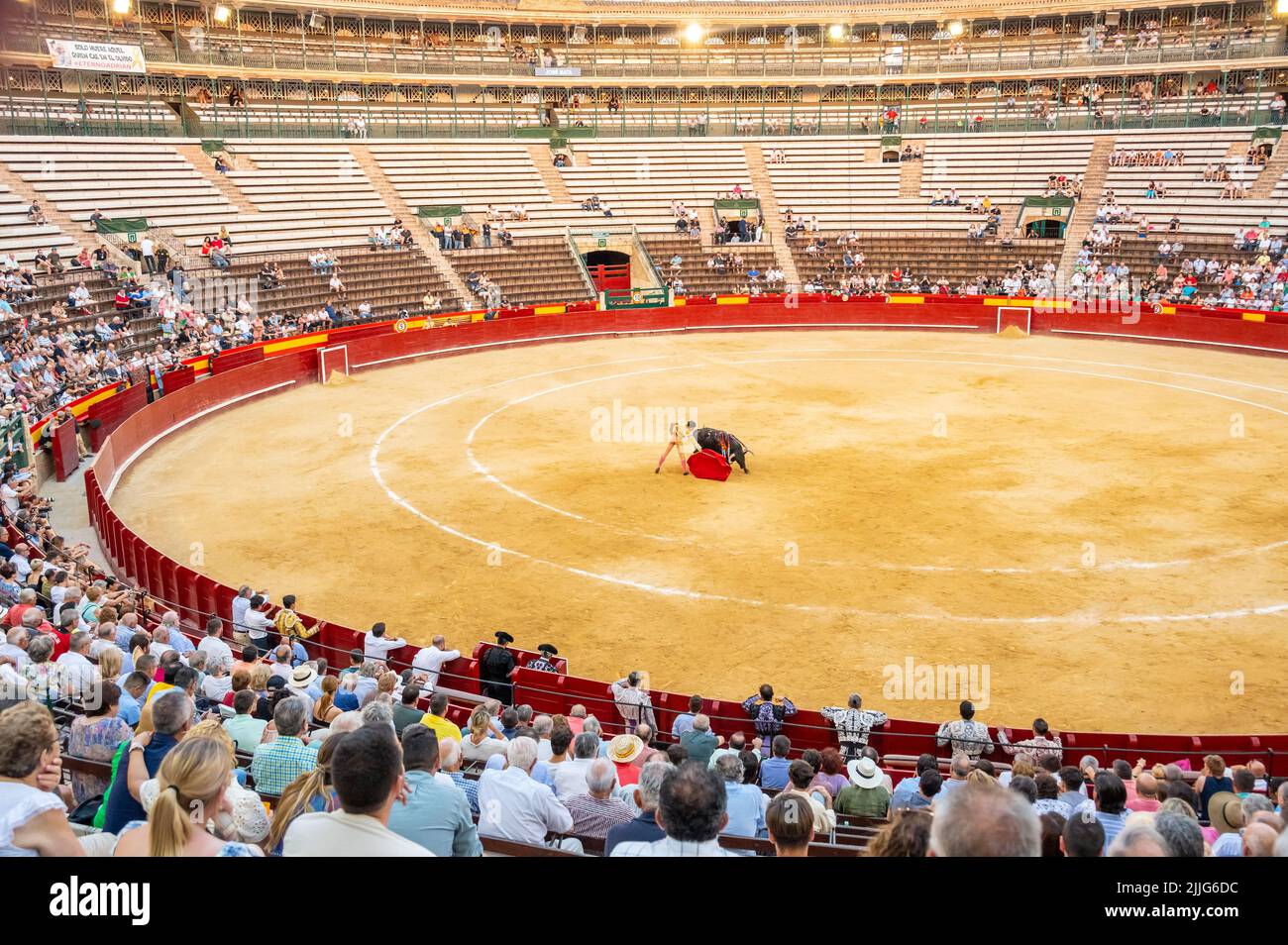 Valencia, Spain - July 16, 2022: Bullfight during the Summer festival ...