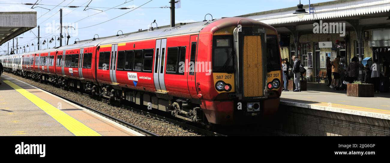 Great Northern Train at Ely station, Ely city, Cambridgeshire, England ...