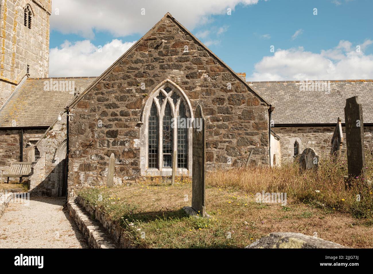 Exterior of St Corentine's Church, Cury Stock Photo - Alamy