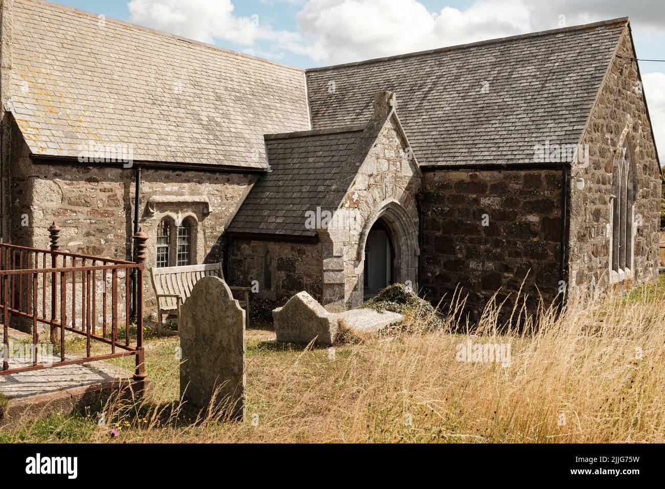 Exterior of St Corentine's Church, Cury Stock Photo - Alamy