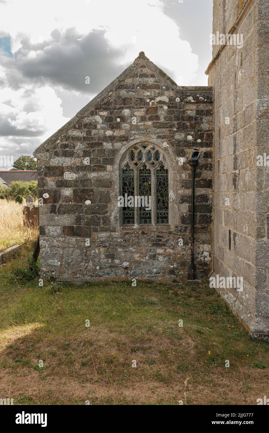 Exterior of St Corentine's Church, Cury Stock Photo - Alamy