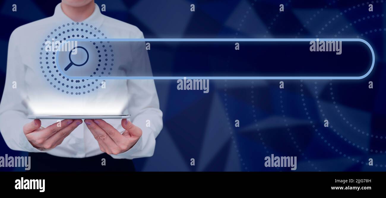 Female Professional Holding Tablet Displaying Digitally Generated ...