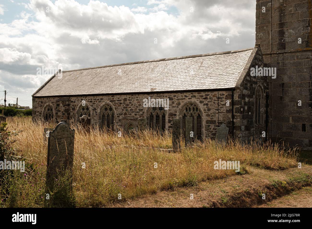 Exterior of St Corentine's Church, Cury Stock Photo - Alamy