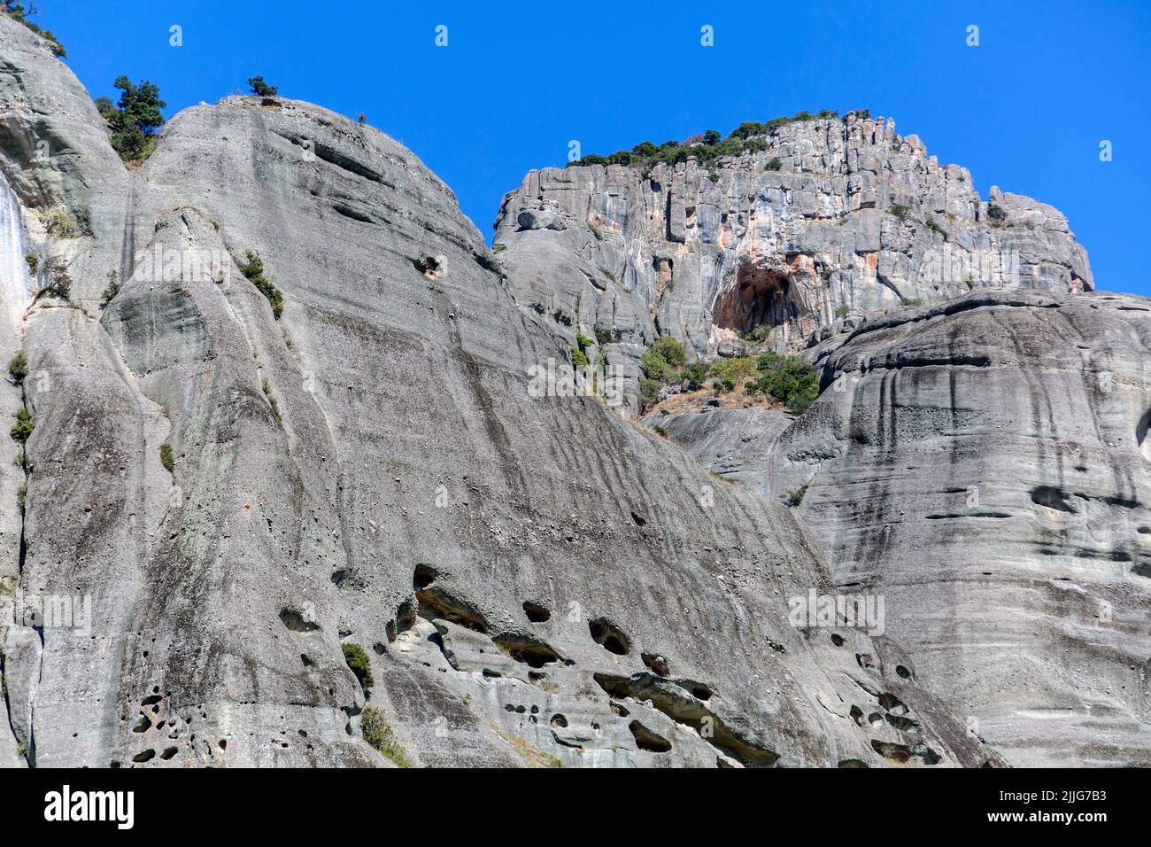 the natural caves for monks in the rock formations of Meteora were then ...