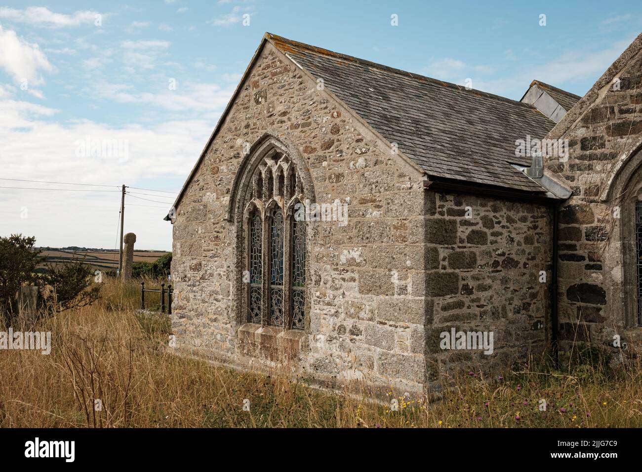 Exterior of St Corentine's Church, Cury Stock Photo - Alamy