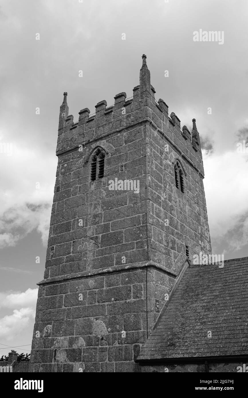 Exterior of St Corentine's Church, Cury Stock Photo - Alamy