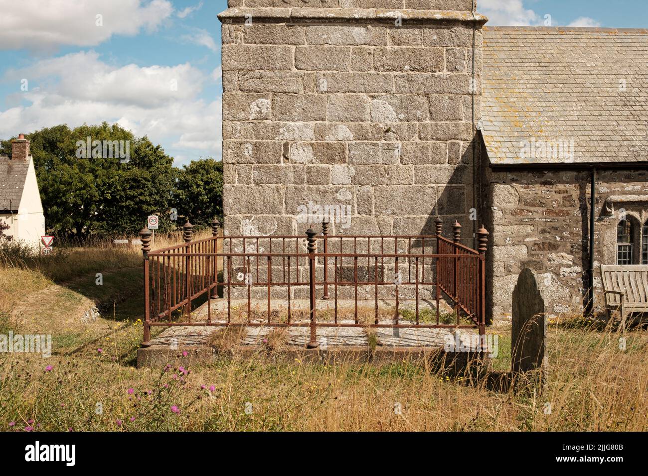 Exterior of St Corentine's Church, Cury Stock Photo - Alamy