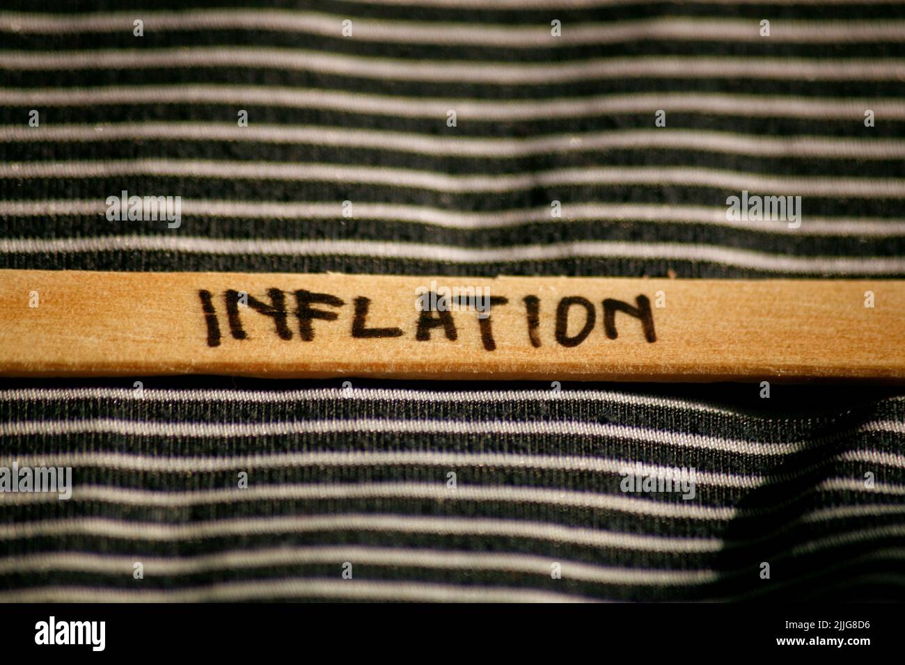 Inflation word written on a wooden ice cream stick Stock Photo - Alamy