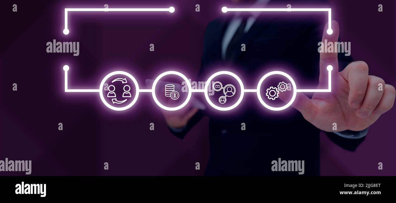 Businessman in suit holding open palm symbolizing successful teamwork accomplishing newest ...