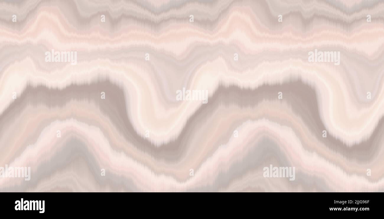 Soft wavy tie dye stripe seamless border pattern. Pink white organic ...