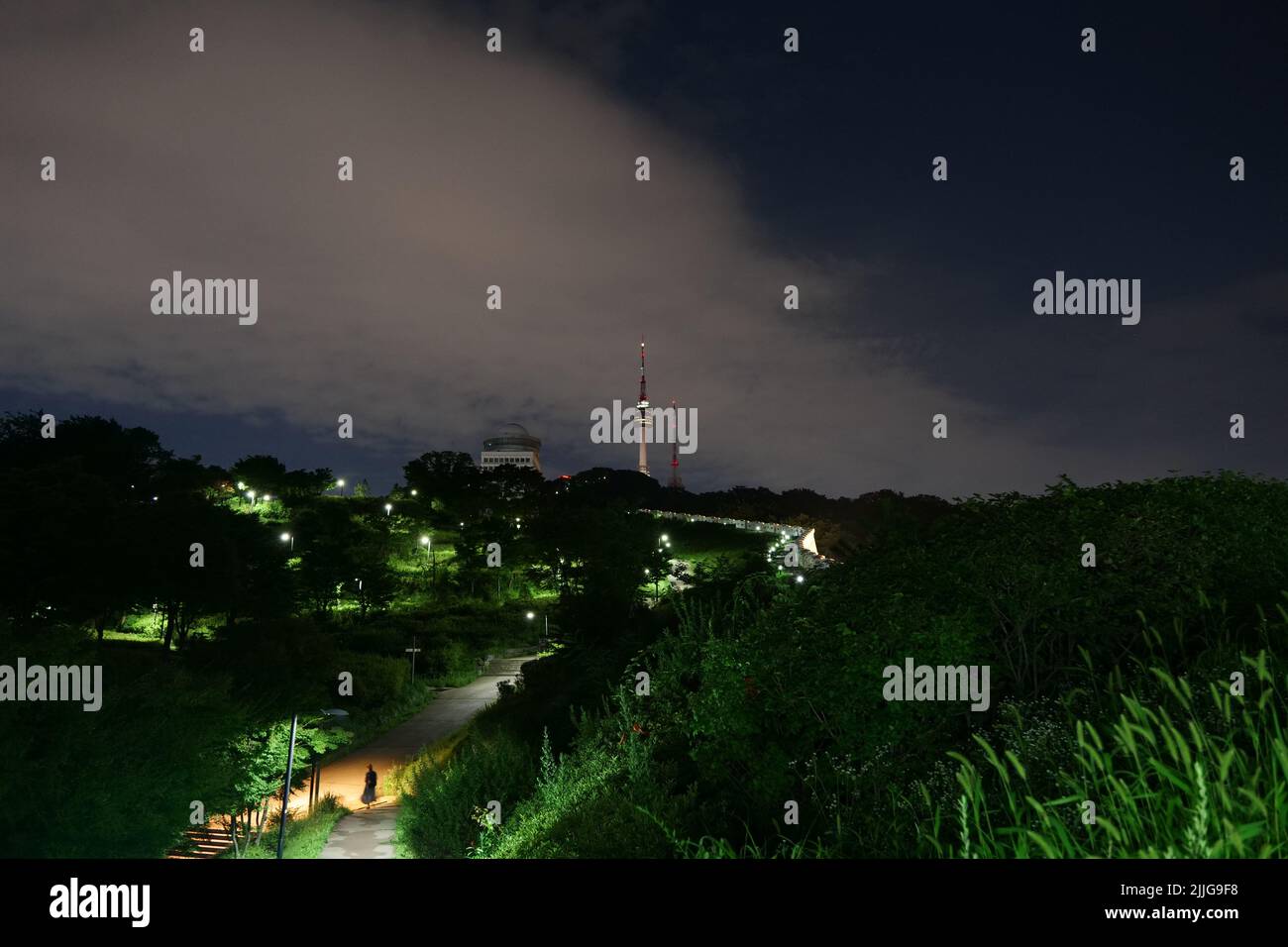 Castle road nightview Stock Photo - Alamy