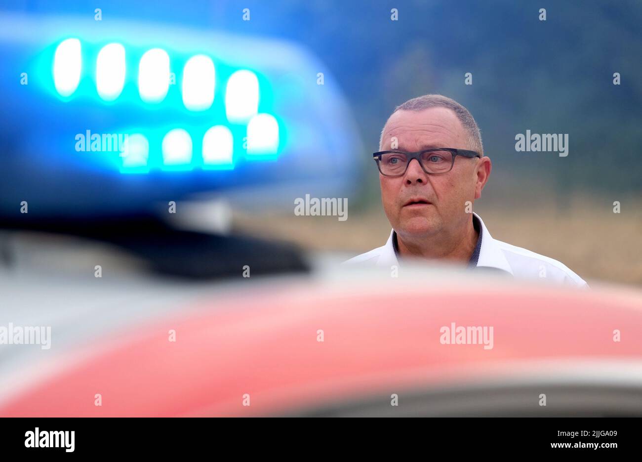 Falkenberg, Germany. 26th July, 2022. Michael Stübgen (CDU), Minister ...