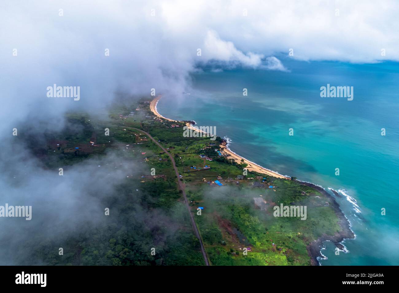This areiel picture taken at Bureh beach, Sierra Leone Stock Photo - Alamy