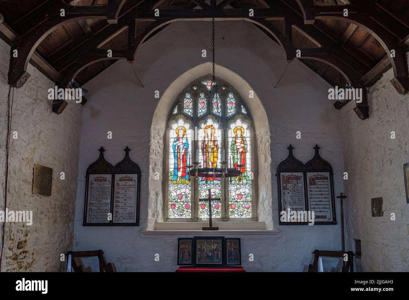 Interior of Exterior of St Corentine's Church, Cury Stock Photo - Alamy