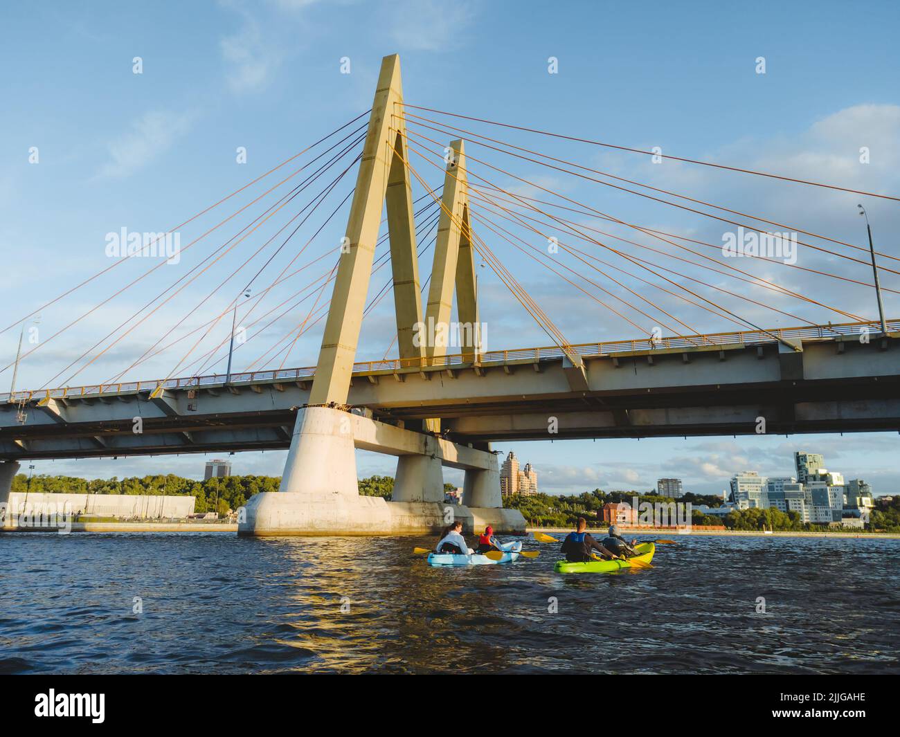 Kazan, Russia. 2022, June 22. Kayaking at summer time. Kayak trip.Water ...