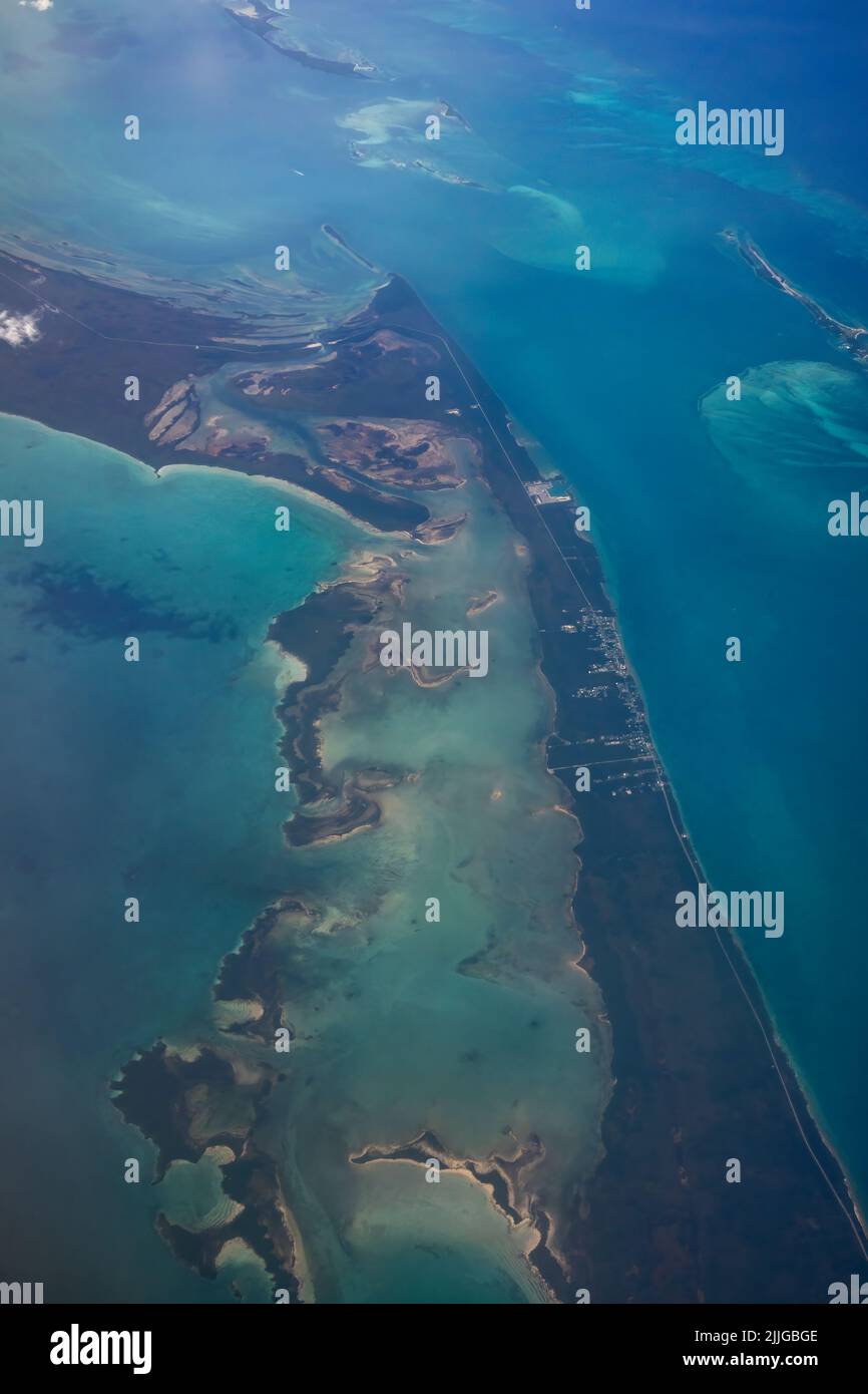 A view of the islands of the Bahamas taken from the air Stock Photo - Alamy