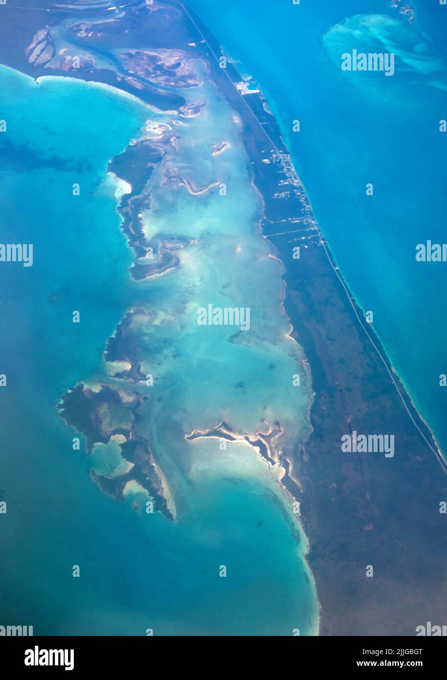 A view of the islands of the Bahamas taken from the air Stock Photo - Alamy