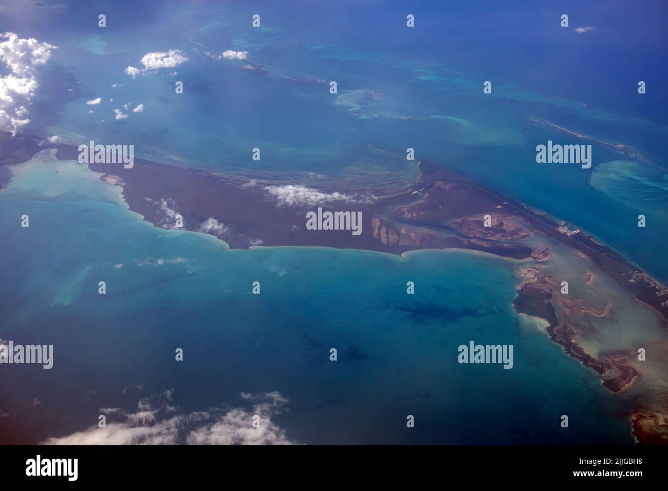 A view of the islands of the Bahamas taken from the air Stock Photo - Alamy