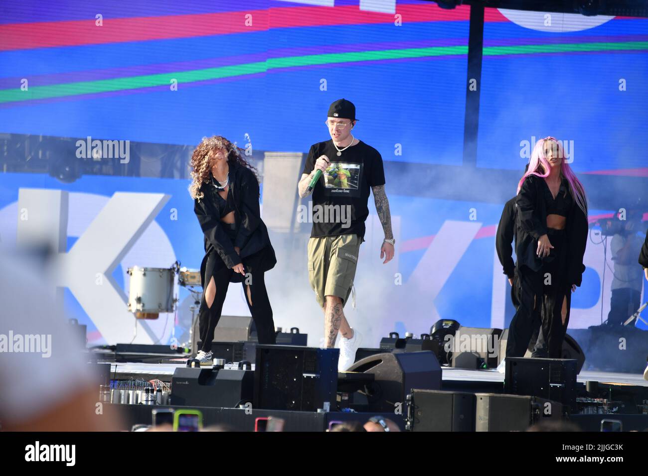 Moscow. The singer Egor Krid at the musical VK Fest festival in Gorky ...