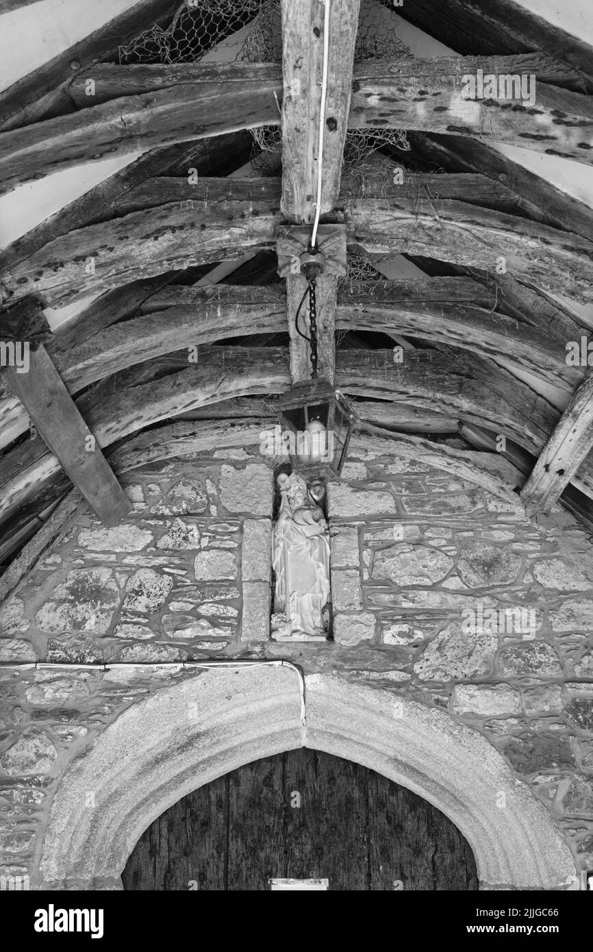 Exterior of St Mellanus Church, Mullion Stock Photo - Alamy