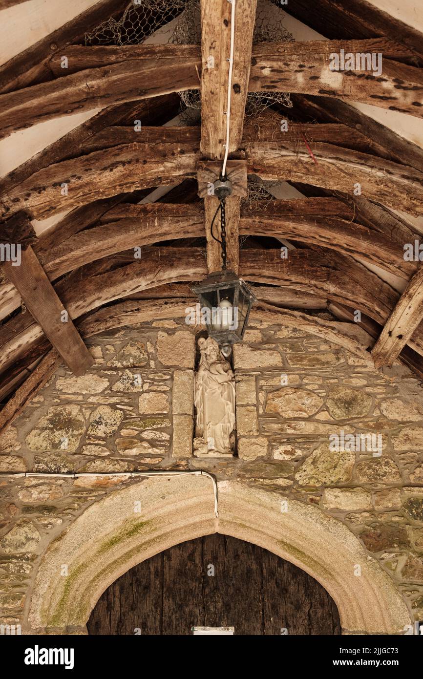 Exterior of St Mellanus Church, Mullion Stock Photo - Alamy