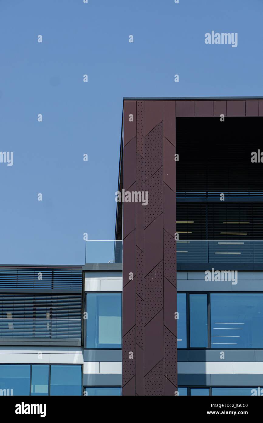 A vertical shot of a section of architectural design of a building ...