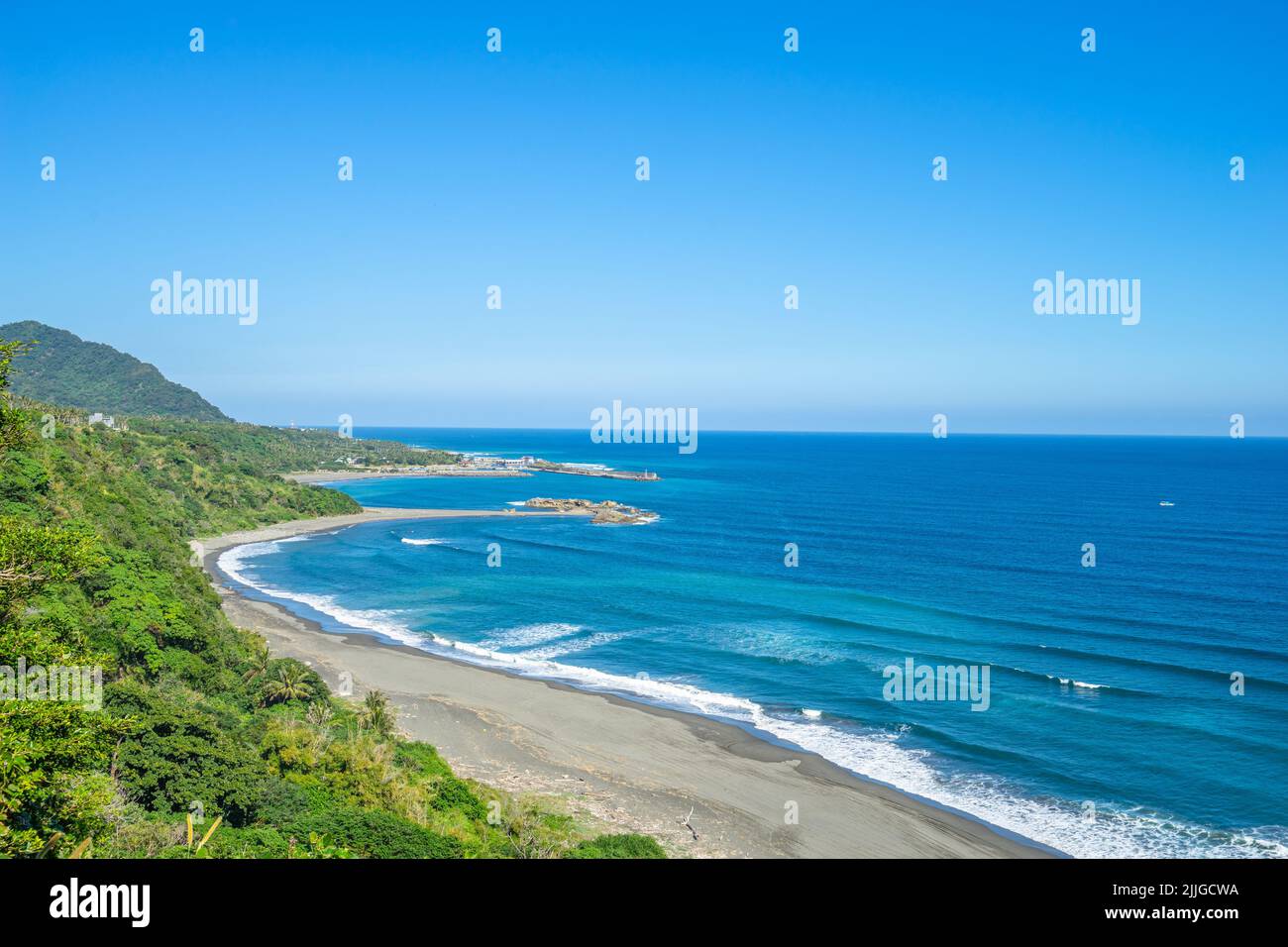 Beautiful landscape scenic of Jinzun long beach in Donghe city, eastern ...