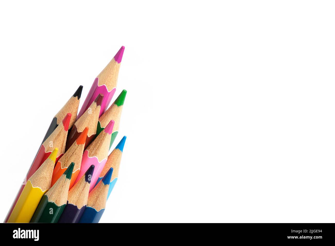 Set of colored pencils white background Stock Photo - Alamy