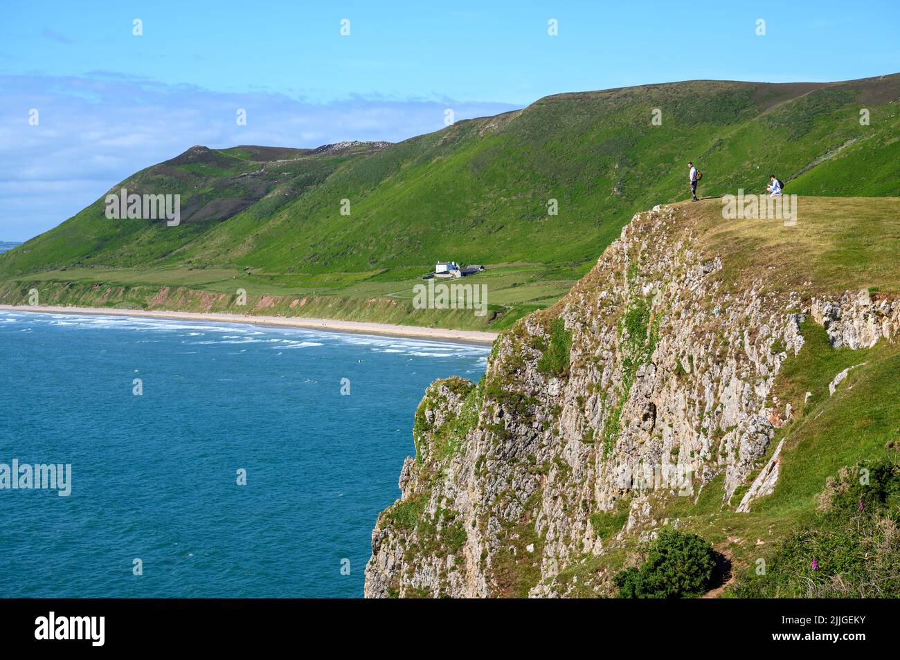 Rhossili Bay, A beautiful beach on the Gower Peninsula Swansea, South ...
