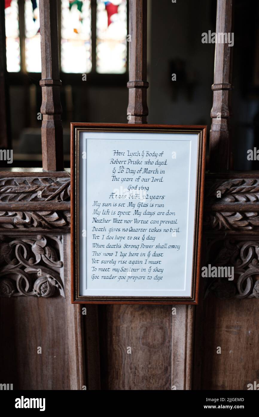 Interior of St Mellanus Church, Mullion Stock Photo - Alamy