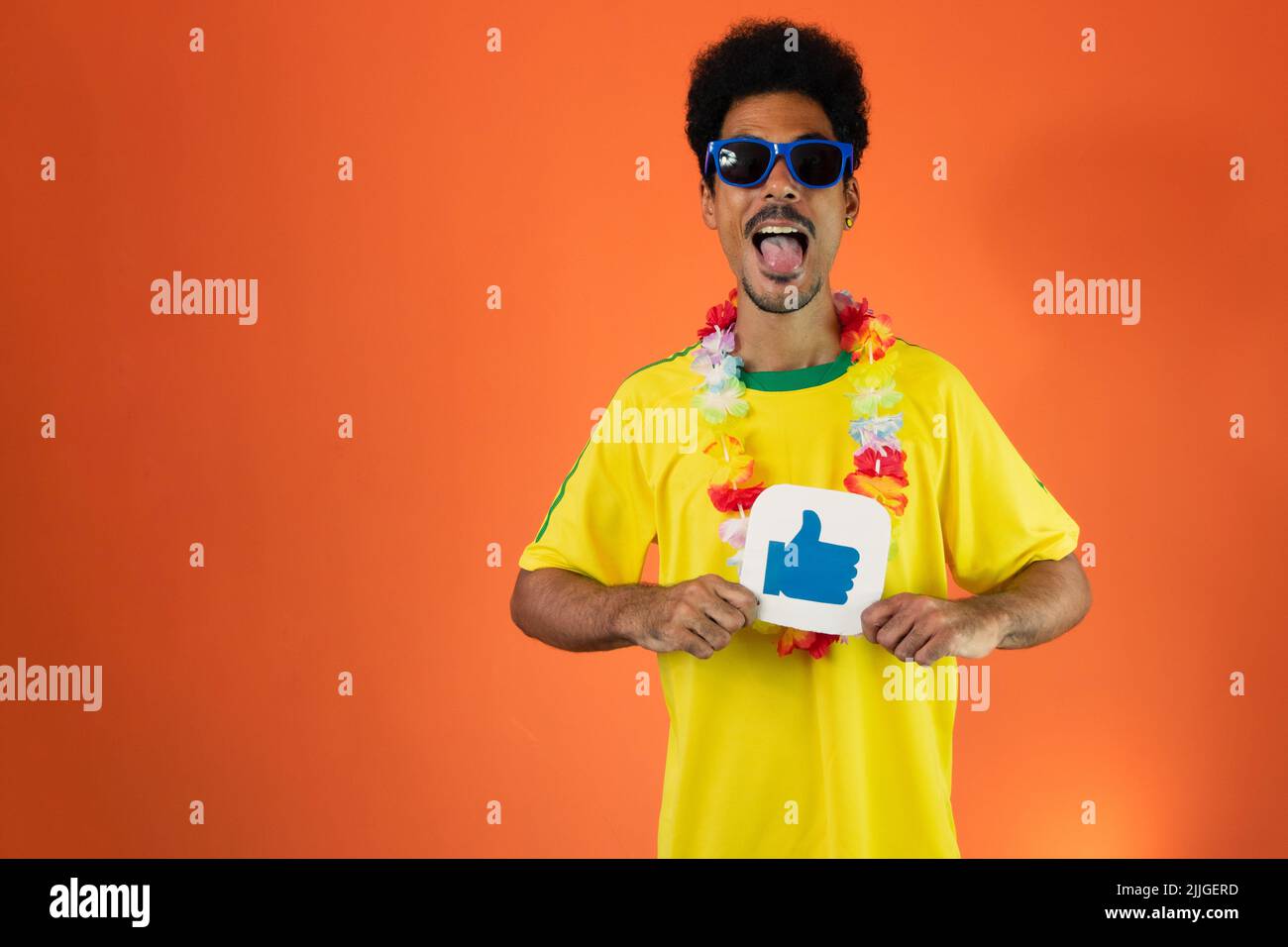 Black man football fan isolated Stock Photo - Alamy
