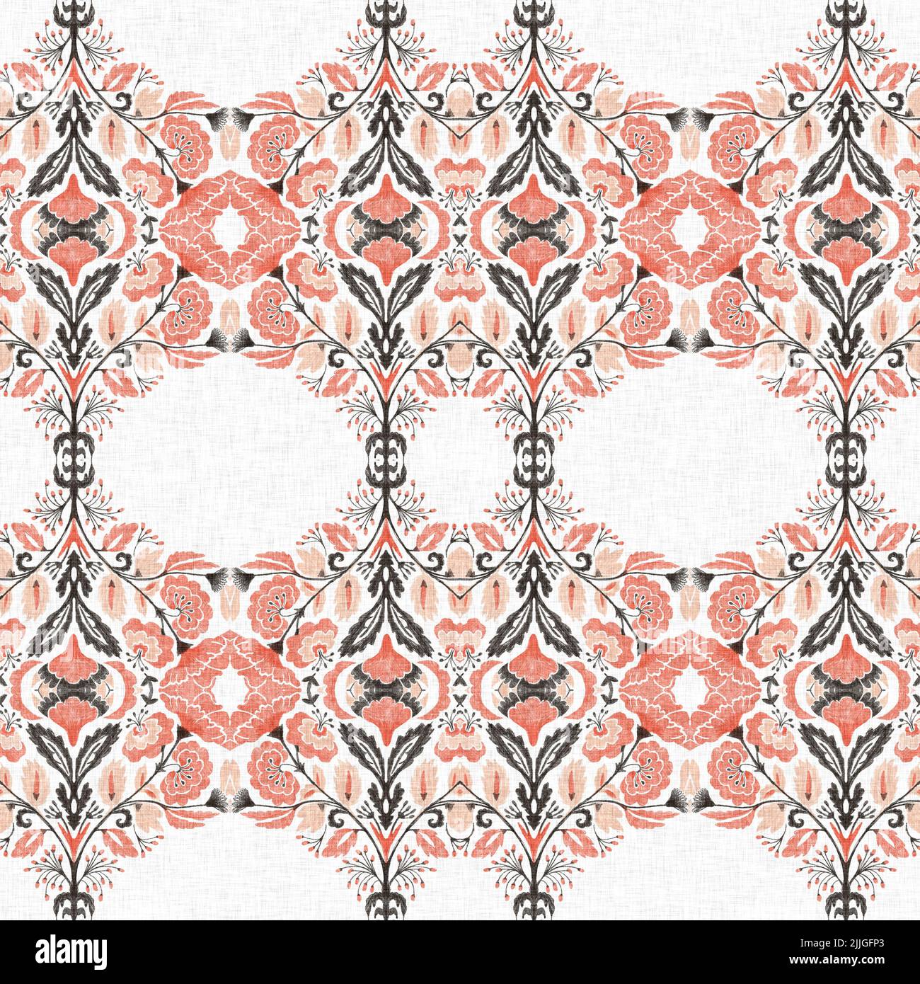 Modern boho geometric floral quilt style seamless pattern. Shabby chic ...
