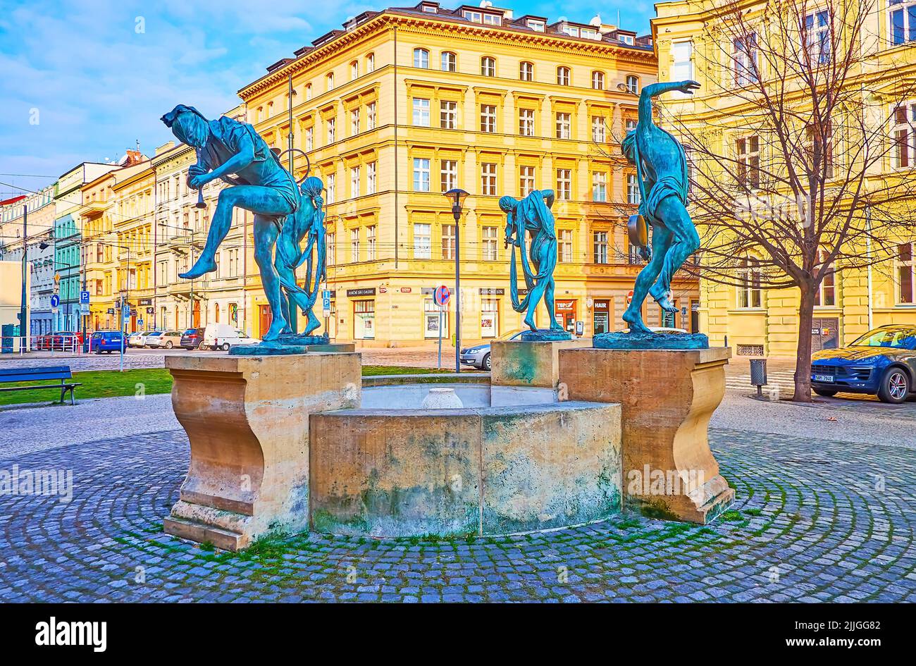 PRAGUE, CAZECH REPUBLIC - MARCH 6, 2022: Dancing Fountain Cazech ...
