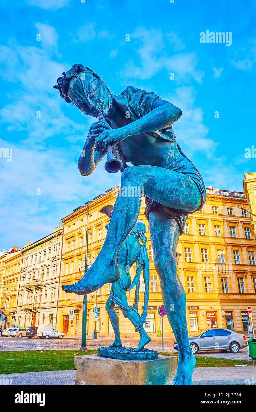 PRAGUE, CAZECH REPUBLIC - MARCH 6, 2022: The bronze statue of Amazon ...