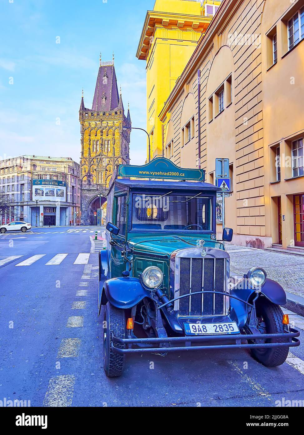 PRAGUE, CAZECH REPUBLIC - MARCH 6, 2022: The vintage car for tourist ...