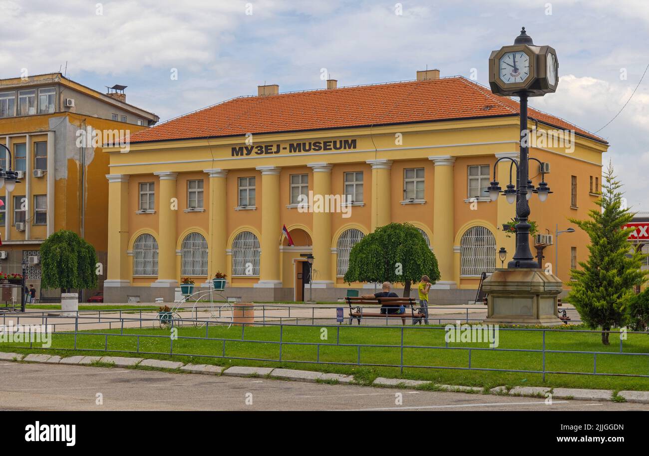 Zajecar, Serbia - June 12, 2022: National Museum Building and Big Clock ...