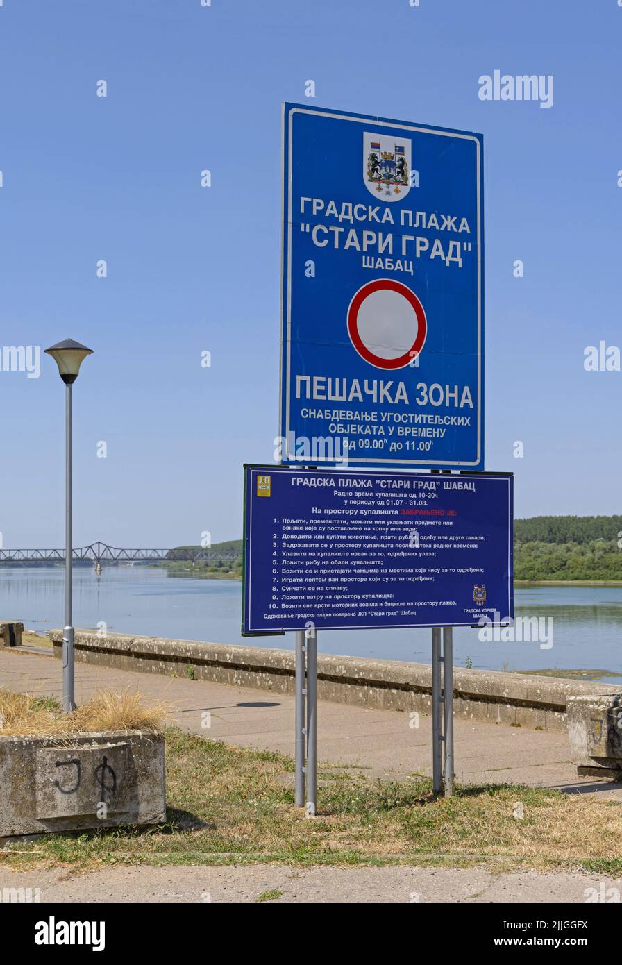 Sabac, Serbia - July 22, 2022: Information Board City Beach at Old Town ...