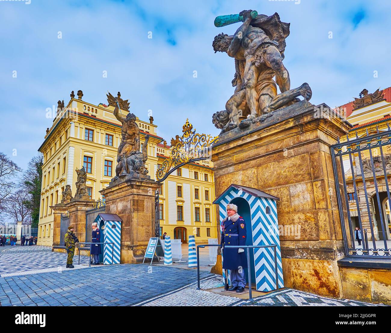 PRAGUE, CAZECH REPUBLIC - MARCH 6, 2022: The sculptured stone Entrance ...