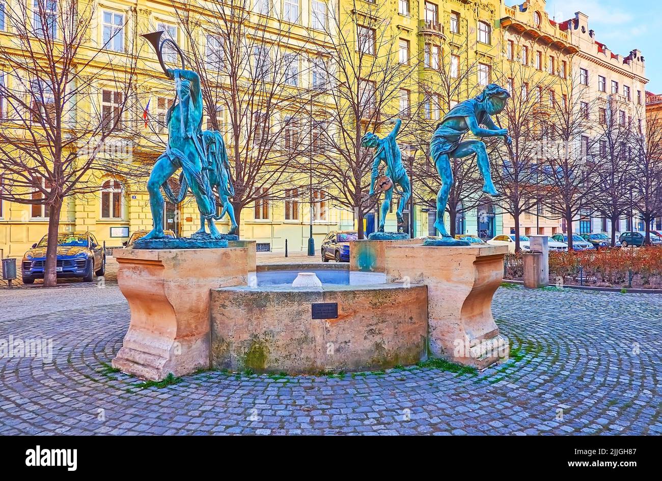 PRAGUE, CAZECH REPUBLIC - MARCH 6, 2022: Dancing Fountain Cazech ...