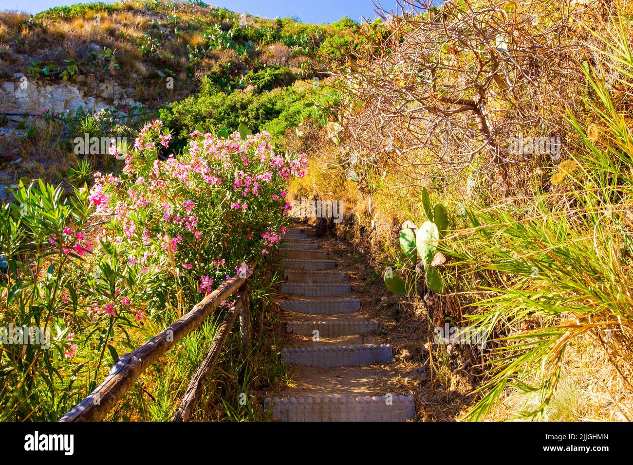 Mediterranean steps at Capo Vaticano, Calabria, Italy Stock Photo - Alamy