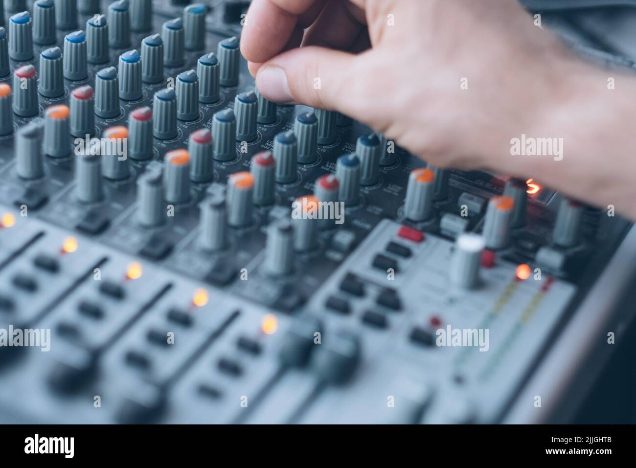 sound recording audio production studio man Stock Photo - Alamy