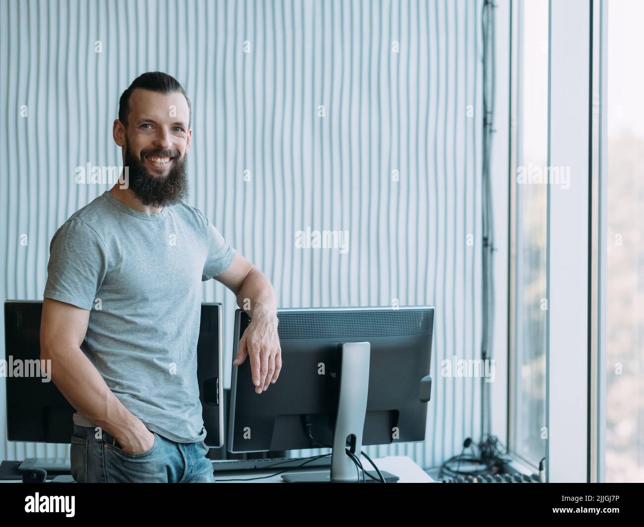 successful professional career cheerful engineer Stock Photo - Alamy