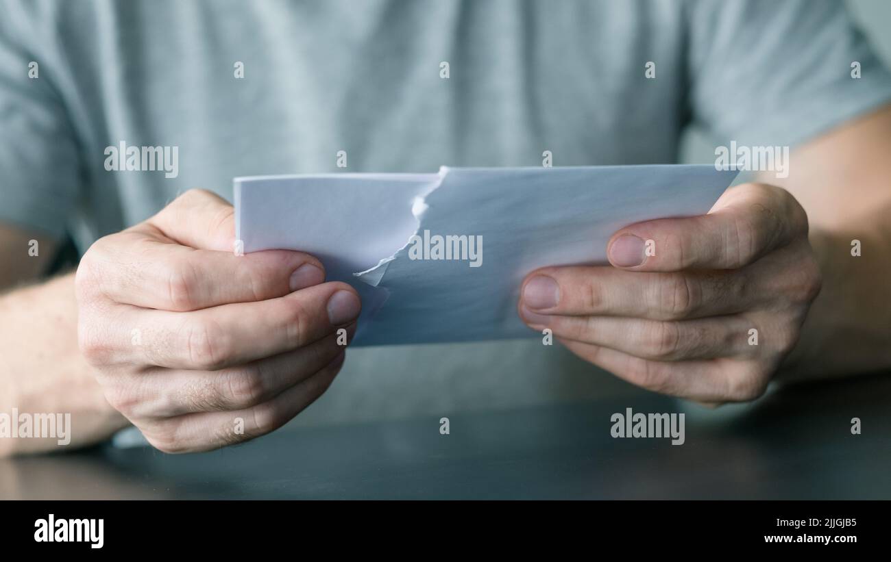 business contract man formal letter envelope Stock Photo - Alamy
