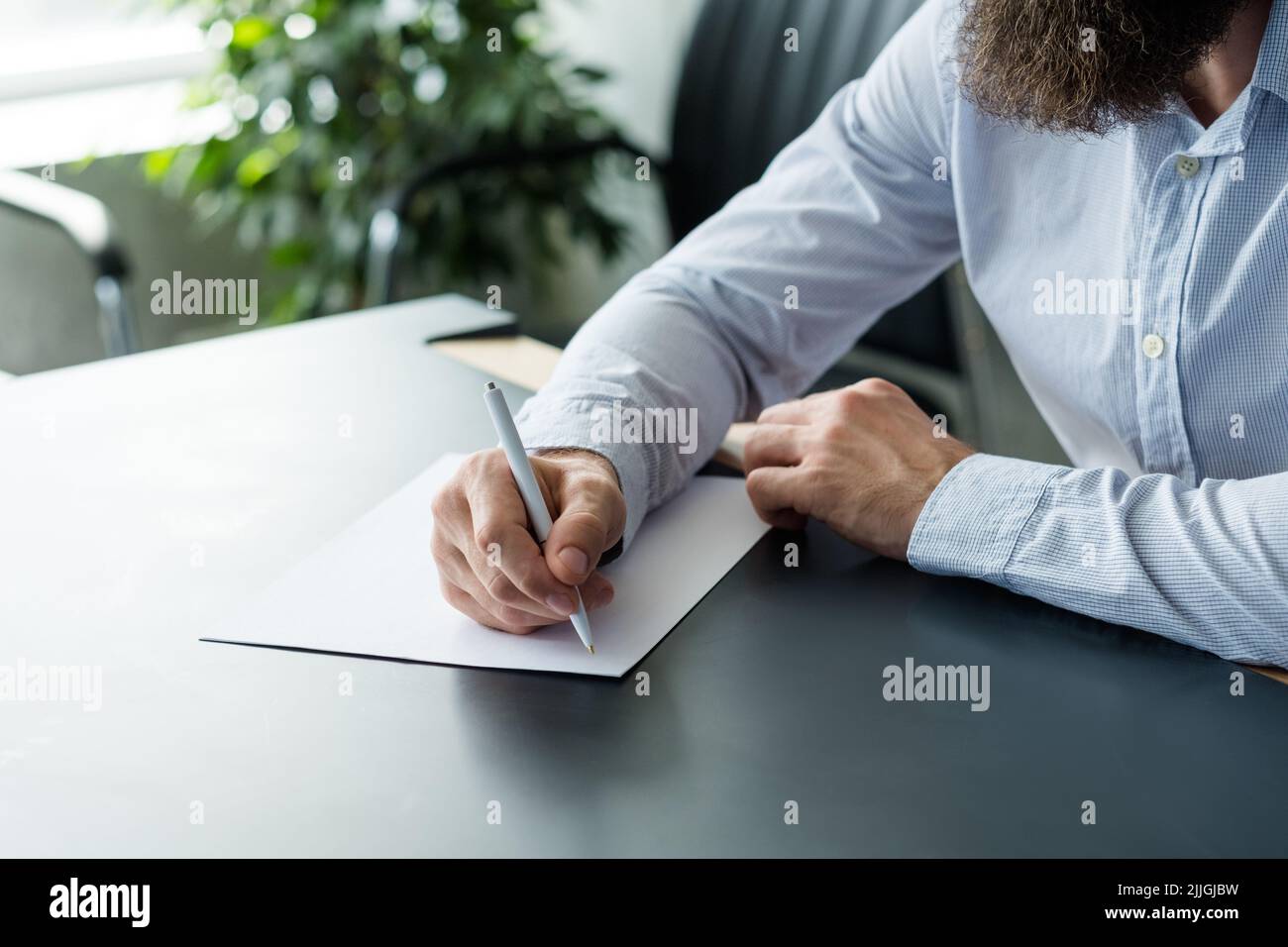 business strategy planning man ideas blank paper Stock Photo - Alamy
