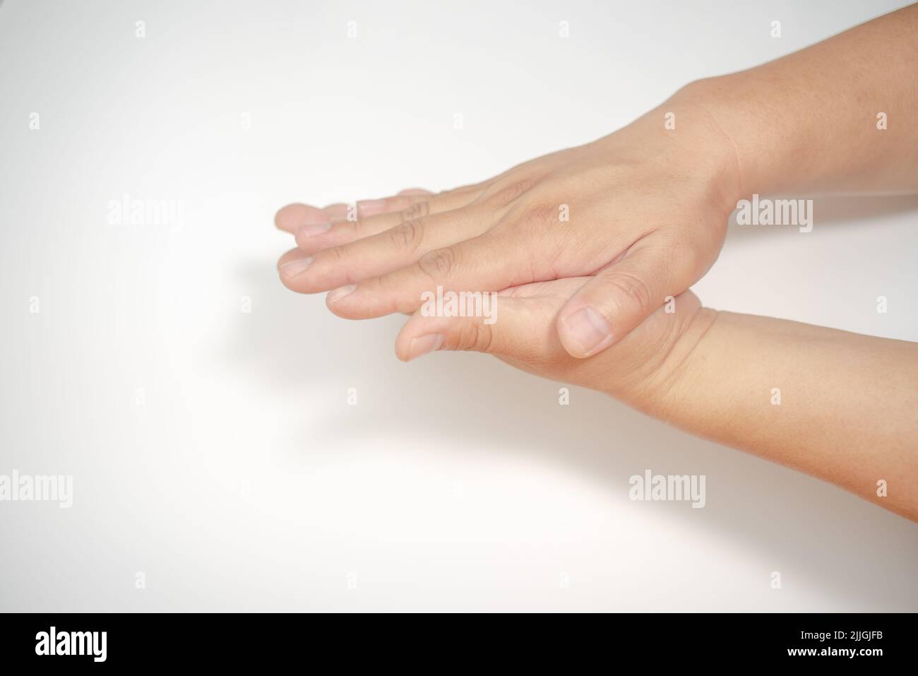 A Demonstration of proper hand washing method Stock Photo - Alamy