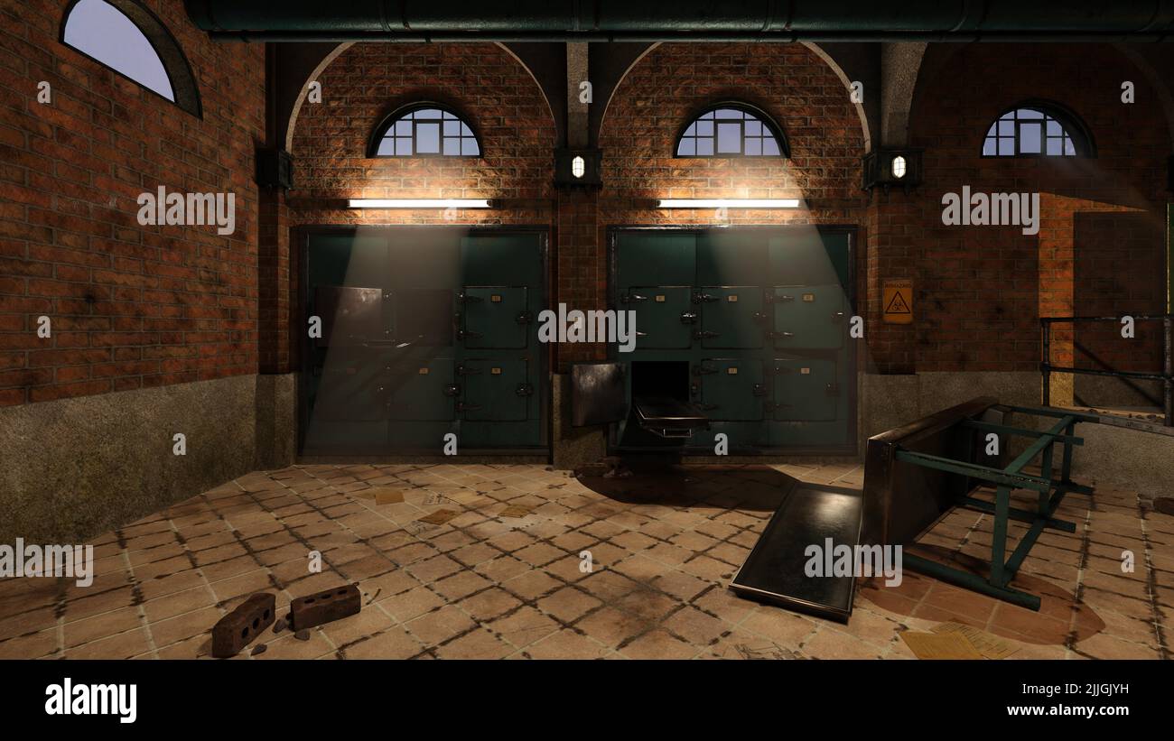 3D-illustration of an old and grungy autopsy room Stock Photo - Alamy